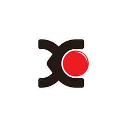 Letter xc simple linked 3d geometric logo Vector Image