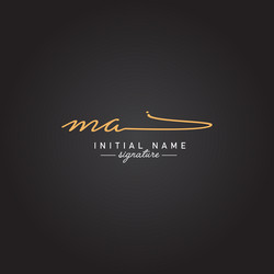 Initial letter ma logo - handwritten signature Vector Image
