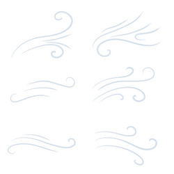 Wind air flow blue wavy line breeze and weather Vector Image