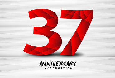 37 year anniversary celebration logo colorful Vector Image