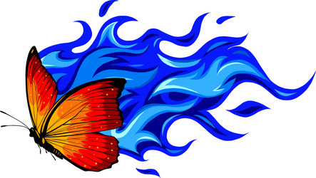 Flying fire butterfly Royalty Free Vector Image