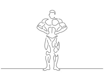 Bodybuilding isolated line drawing Royalty Free Vector Image