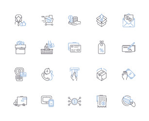 Customer development outline icons collection Vector Image