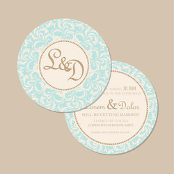 Round vintage invitation Royalty Free Vector Image