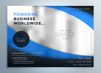 Professional blue business brochure presentation Vector Image