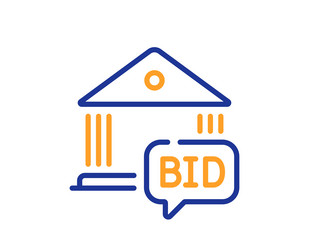 Auction line icon bid offer sign floor plan Vector Image