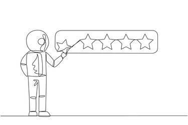 Continuous one line drawing astronaut standing Vector Image