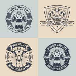Emblem of the powerlifting club Royalty Free Vector Image