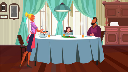 Family having dinner Royalty Free Vector Image