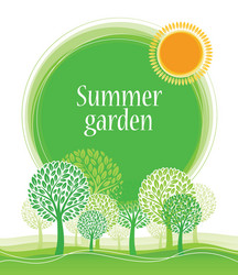 A garden with fresh blooming flowers butterfly Vector Image