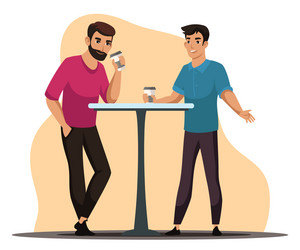 Cartoon couple enjoy romantic date drink coffee Vector Image