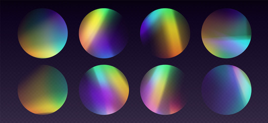 Crystal refraction stickers leak flare rainbow Vector Image