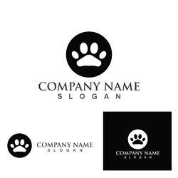 Dog foot print symbol and logo Royalty Free Vector Image
