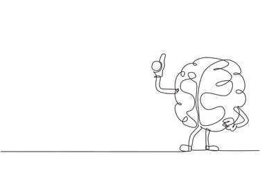 Brain one line drawing isolated on white Vector Image