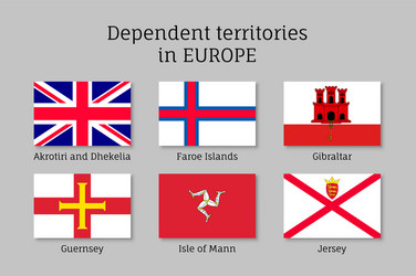 Dependent territories flag collection Royalty Free Vector
