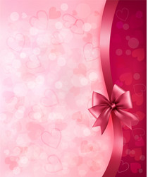 Holiday pink background with old paper and gift Vector Image