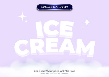 Ice cream text editable effect simple style design