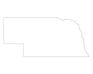 Us state map nebraska outline symbol Royalty Free Vector