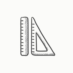 Ruler sketch isolated Royalty Free Vector Image