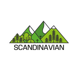 Scandinavian logo landscape Royalty Free Vector Image