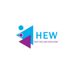 Hew letter logo creative design with graphic Vector Image
