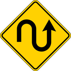 Warning road sign merging from the left Royalty Free Vector