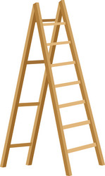 Wooden ladder in red design with shadow Royalty Free Vector