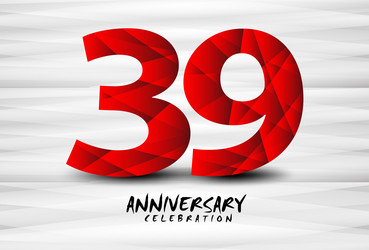 39 year anniversary celebration logo colorful Vector Image