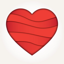 Abstract heart shape love concept made in layered Vector Image