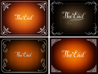 End sign movie ending frame Royalty Free Vector Image