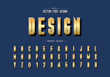 Gold font and alphabet golden writing style Vector Image