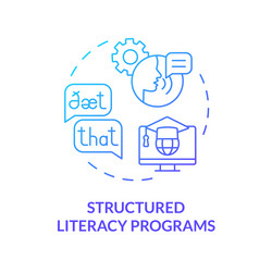 2d blue icon structured literacy programs concept Vector Image