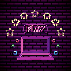 Neon video games Royalty Free Vector Image - VectorStock