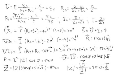 Radio engineering schemes electronic formulas Vector Image