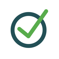 Check mark and logo icon Royalty Free Vector Image