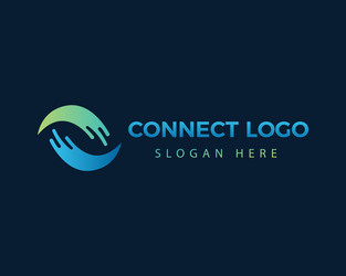 Connect logo creative symbol initial c Royalty Free Vector