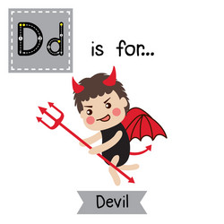 Letter d vocabulary demon Royalty Free Vector Image