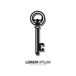 Minimal and abstract logo of key icon office key Vector Image