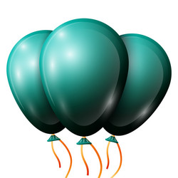 Realistic jade balloon with ribbon isolated Vector Image
