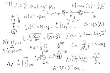 Radio engineering schemes electronic formulas Vector Image