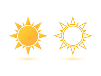 Sun set icons Royalty Free Vector Image - VectorStock