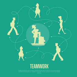 Working process banner with business people Vector Image