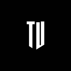 Tu logo monogram with emblem shape combination Vector Image