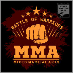 Mma mixed martial arts emblem badges Royalty Free Vector