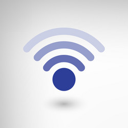 Blue wifi icon wireless symbol on isolated Vector Image