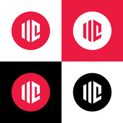 Minimalist letter iic logo initial iic logo Vector Image