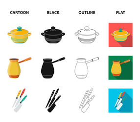 Kitchen equipment cartoonist icons Royalty Free Vector Image
