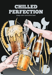 Poster template with craft beer conceptwatercolor Vector Image