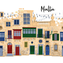 Maltese balconies and windows with various Vector Image