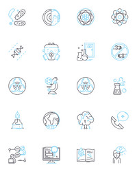 Chemical analysis linear icons set spectroscopy Vector Image